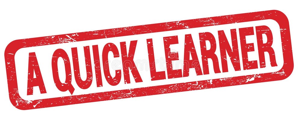 A QUICK LEARNER Text Written on Red Rectangle Stamp Stock Illustration ...