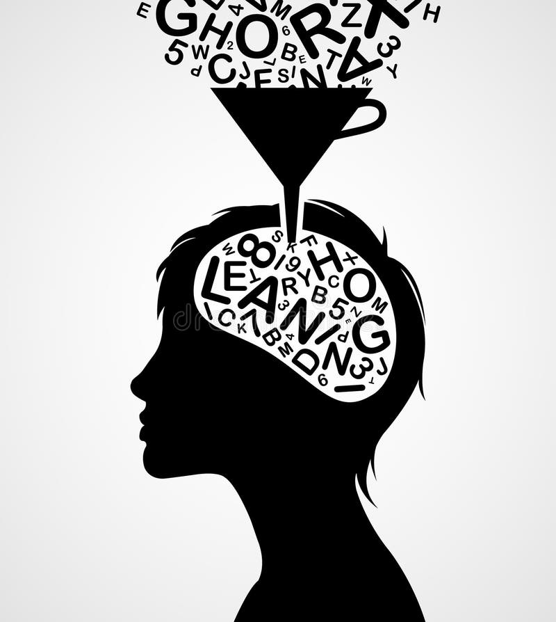 Quick learning silhouette stock vector. Illustration of mind - 26853702