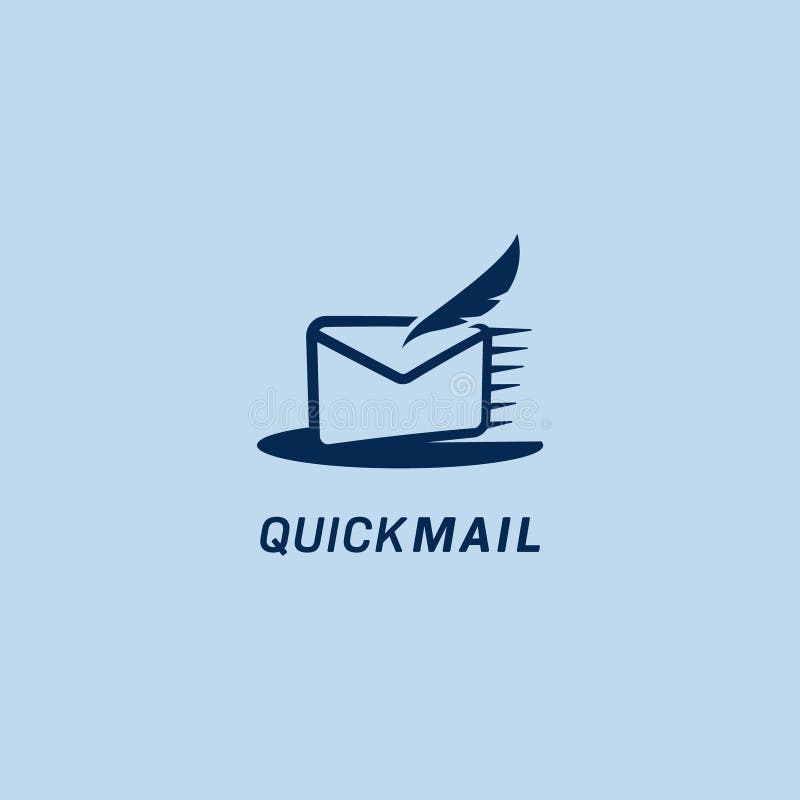 Quick Mail Fast Mailing Delivery Service Logo with Fast Moving Letter ...