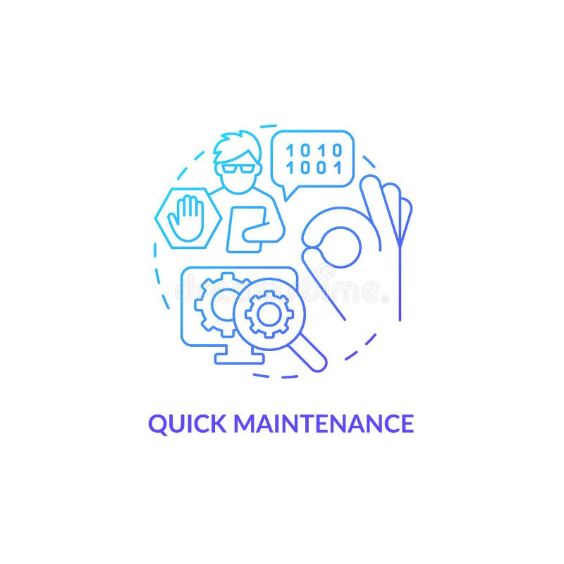 Quick Maintenance Blue Gradient Concept Icon Stock Vector ...
