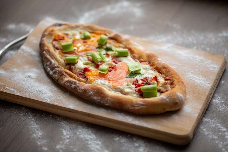 Quick Meal - Egg Beacon Pizza Stock Photo - Image of cuisine, cheese ...