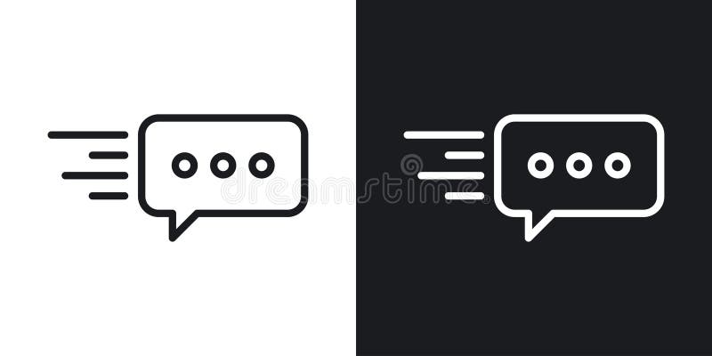 Quick Message Icon Set. Response Talk Support Tips Vector Symbol in a ...