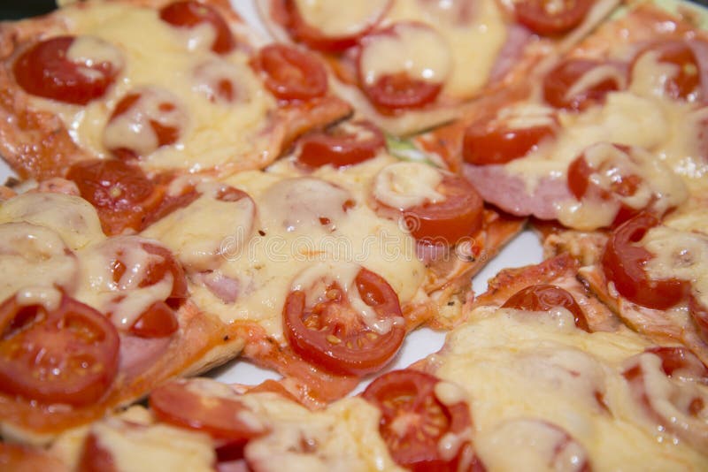 Quick Mini Pizzas are Ready. Stock Image - Image of ingredients ...