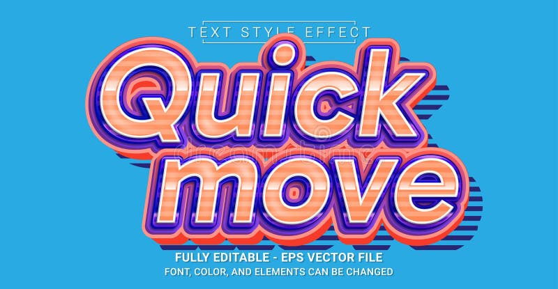 Quick Move Text Style Effect. Editable Graphic Text Template Stock ...