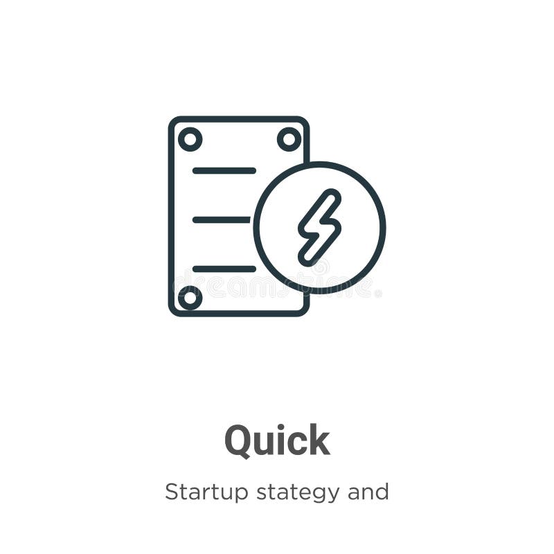 Quick Outline Vector Icon. Thin Line Black Quick Icon, Flat Vector ...