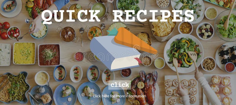 Quick Recipes Menu Cooking Food Concept Stock Image - Image of food ...