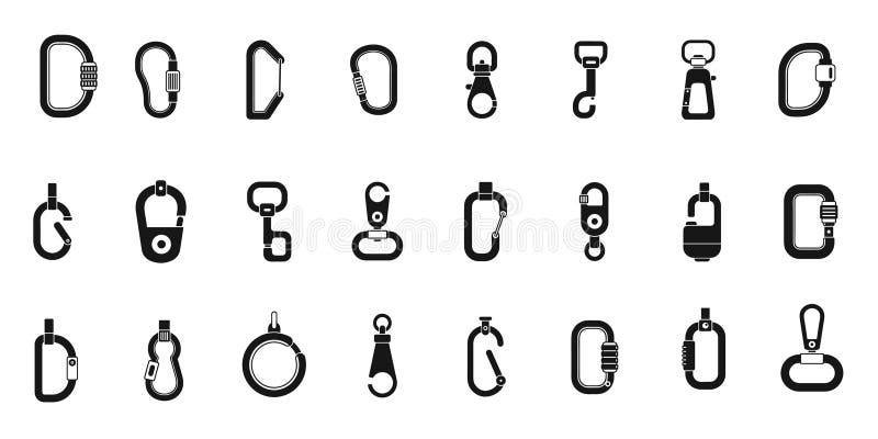Quick Release Buckles Flat Sketch, Clip, Hook Climber. Stock Vector ...