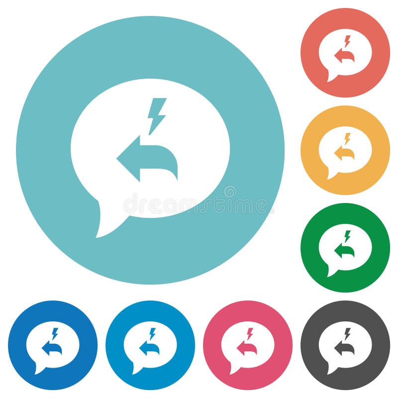 Quick Reply Message Flat Icons with Outlines Stock Vector ...