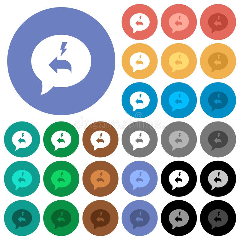 Quick Reply Message Round Flat Multi Colored Icons Stock Vector ...