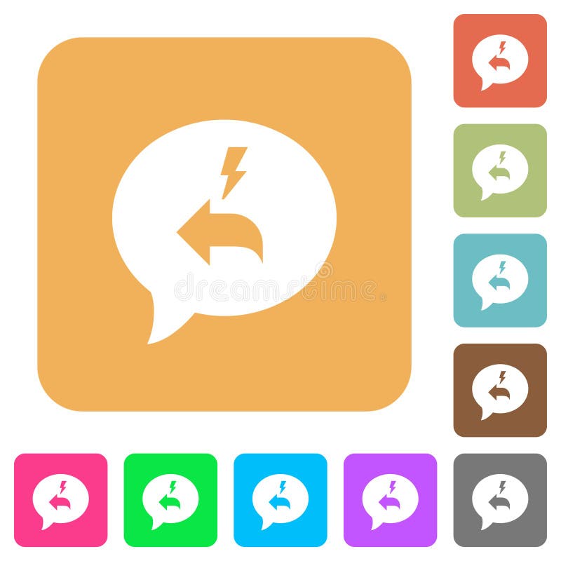 Quick Reply Message Flat Icons with Outlines Stock Vector ...