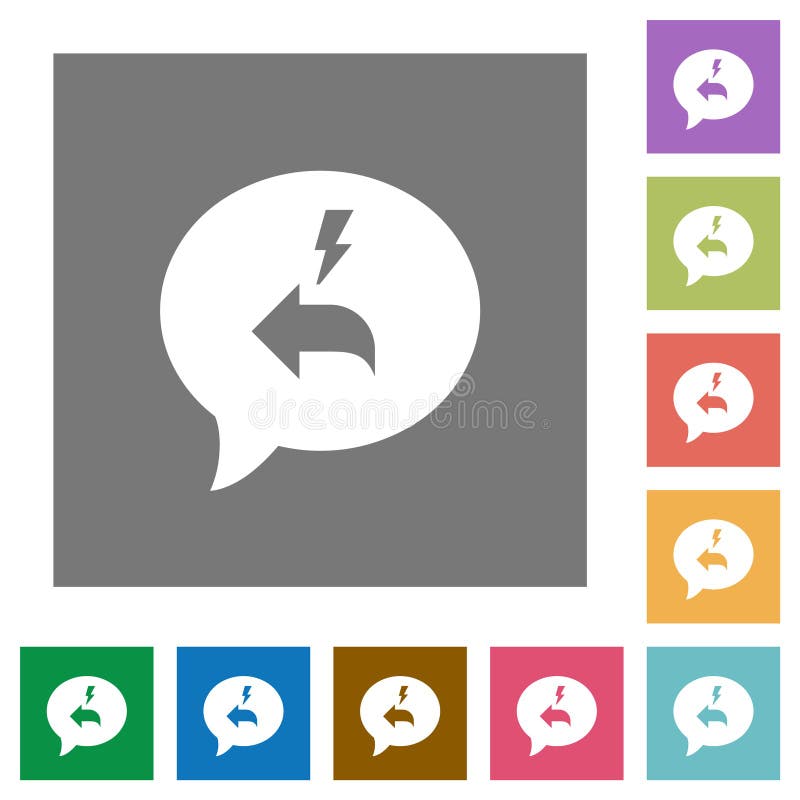 Quick Reply Message Flat Icons with Outlines Stock Vector ...