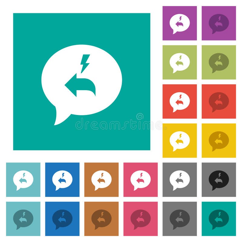Quick Reply Message Square Flat Multi Colored Icons Stock Vector ...