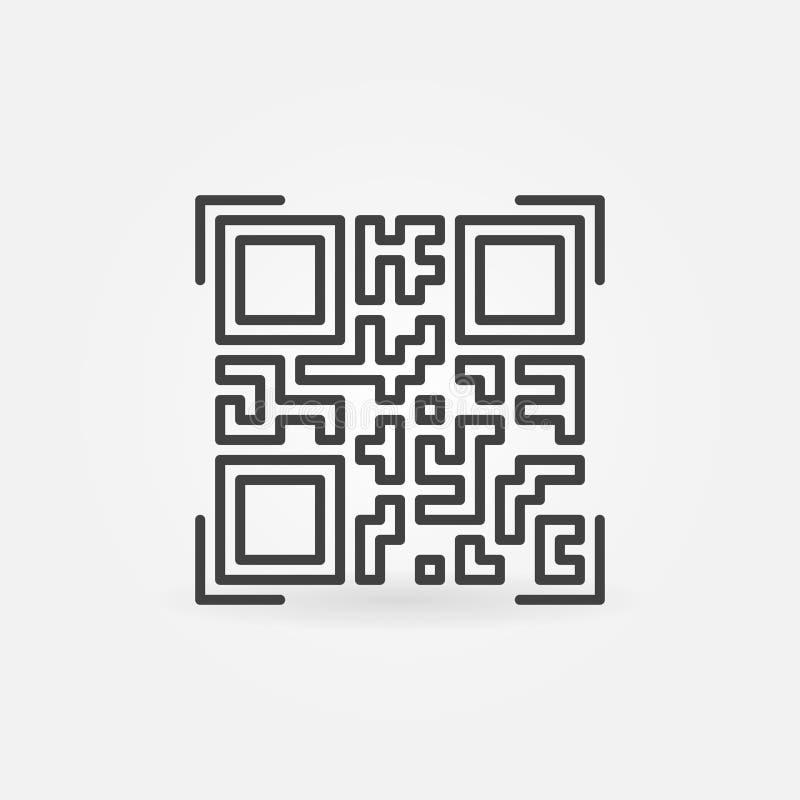 Quick Response Code Linear Icon. QR Vector Outline Sign Stock Vector ...
