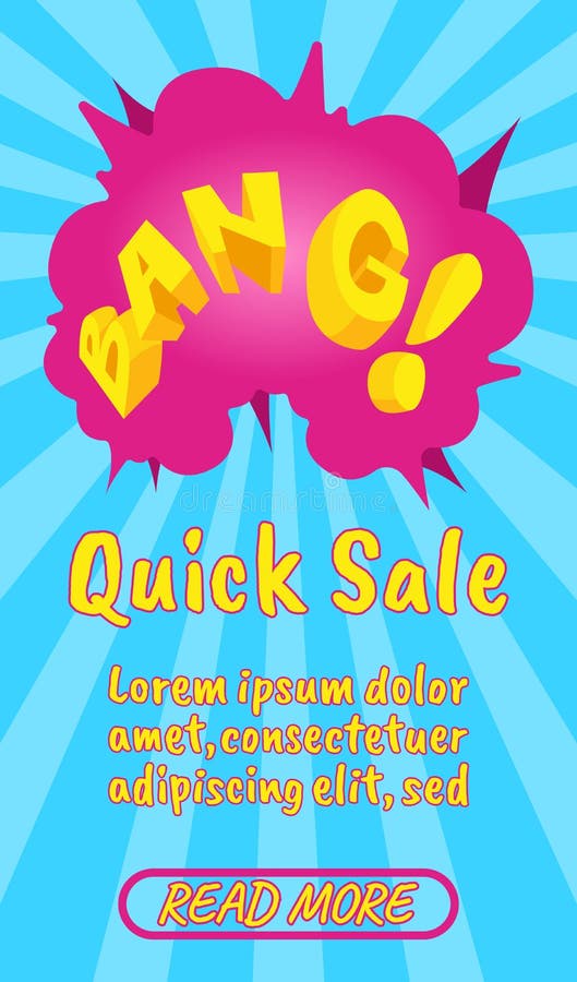 Quick Sale Concept Banner, Comics Isometric Style Stock Vector ...
