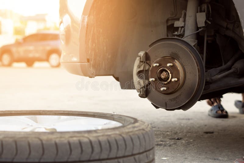 Quick Service Changing the Car Wheels. Stock Photo - Image of accident ...