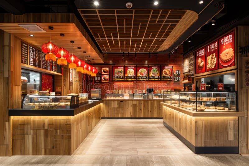 Quick Service Restaurant Interior . Ai Generated Stock Image - Image of ...