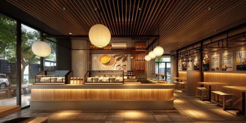 Quick Service Restaurant Interior . Ai Generated Stock Image - Image of ...