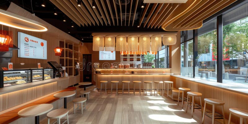 Quick Service Restaurant Interior . Ai Generated Stock Image - Image of ...