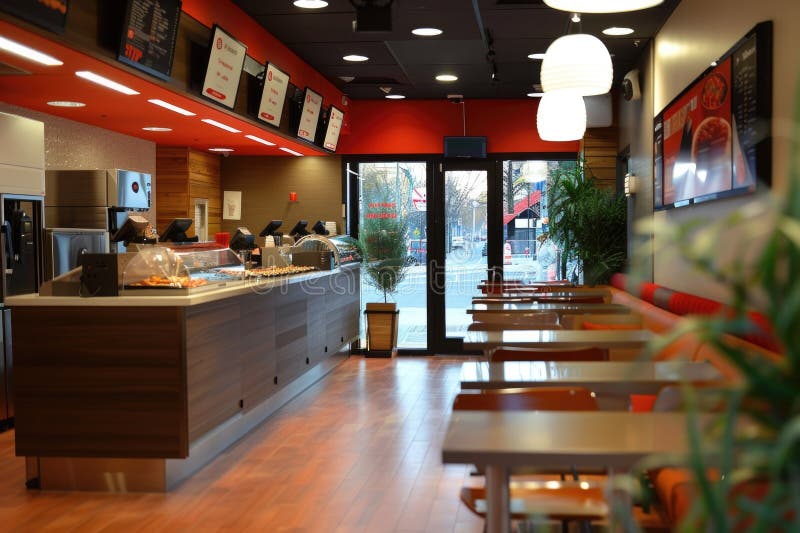 Quick Service Restaurant Interior . Ai Generated Stock Photo - Image of ...