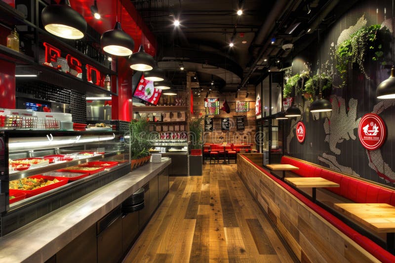 Quick Service Restaurant Interior . Ai Generated Stock Image - Image of ...