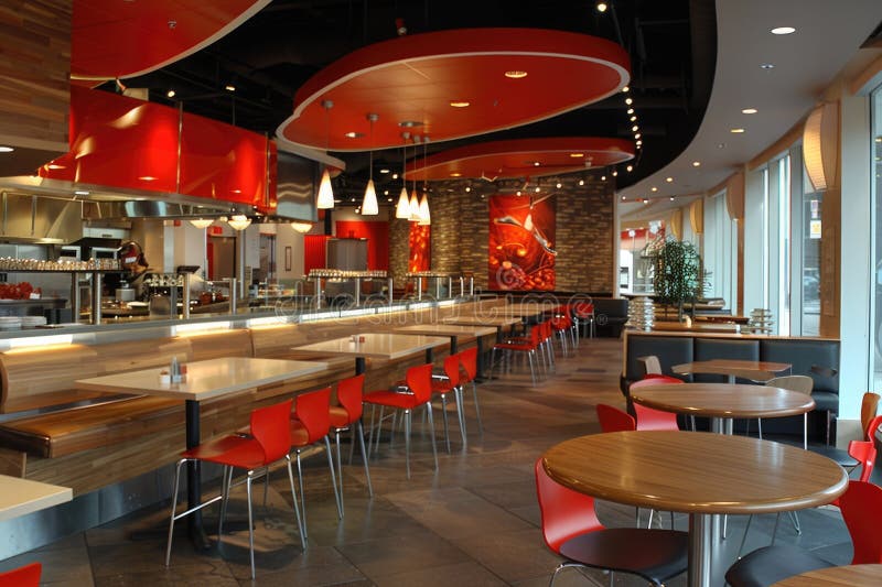 Quick Service Restaurant Interior . Ai Generated Stock Image - Image of ...