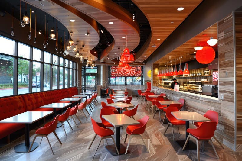 Quick Service Restaurant Interior . Ai Generated Stock Photo - Image of ...