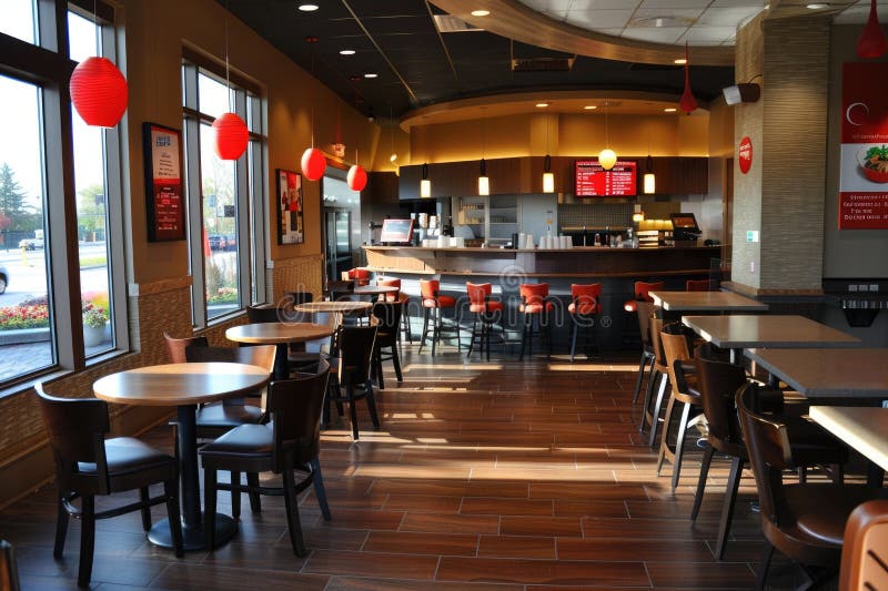 Quick Service Restaurant Interior . Ai Generated Stock Image - Image of ...