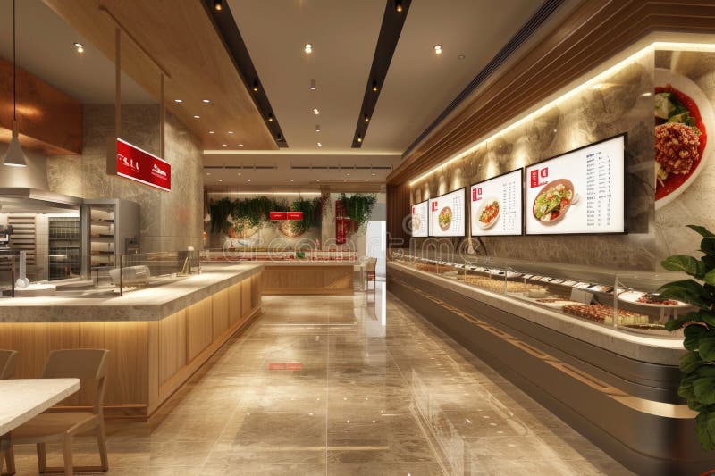 Quick Service Restaurant Interior . Ai Generated Stock Image - Image of ...