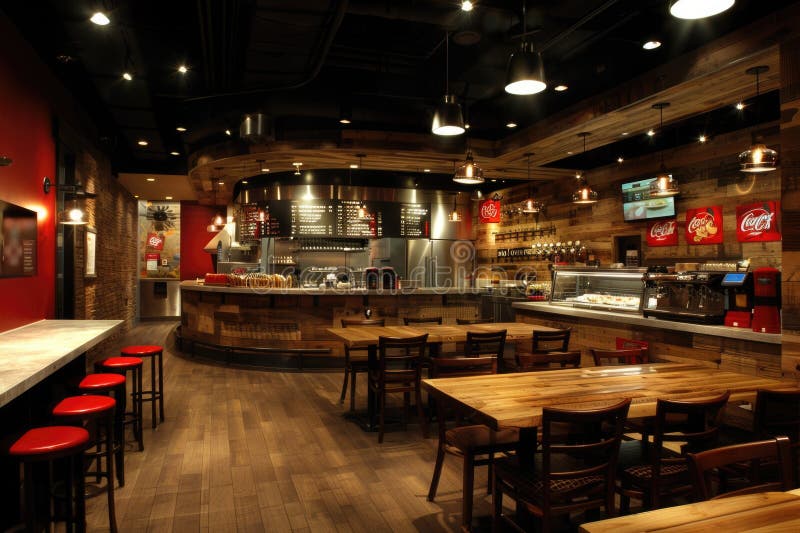 Quick Service Restaurant Interior . Ai Generated Stock Image - Image of ...