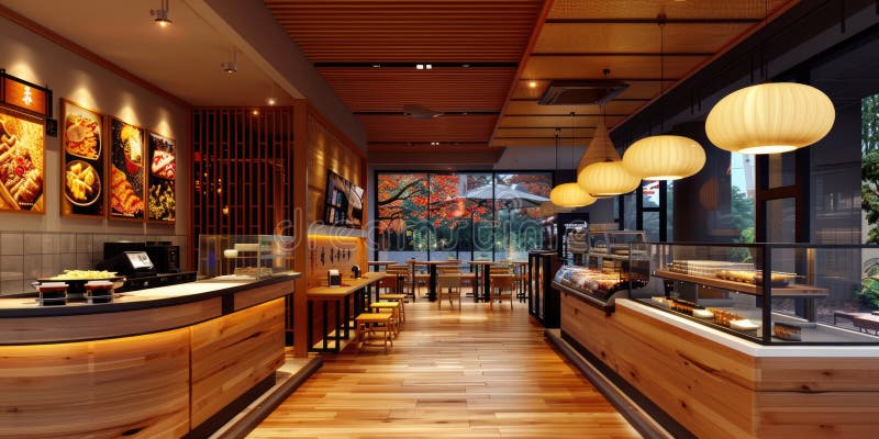 Quick Service Restaurant Interior . Ai Generated Stock Image - Image of ...