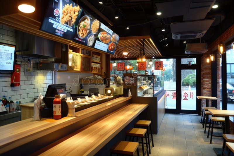 Quick Service Restaurant Interior . Ai Generated Stock Image - Image of ...