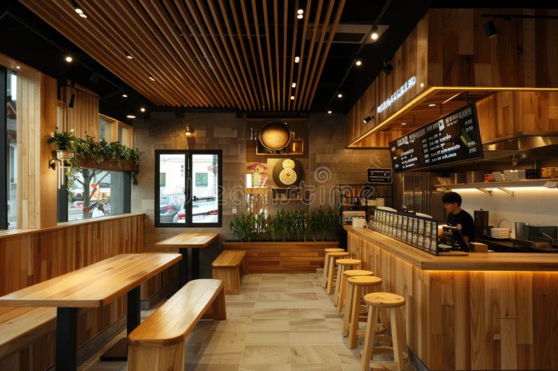 Quick Service Restaurant Interior . Ai Generated Stock Image - Image of ...