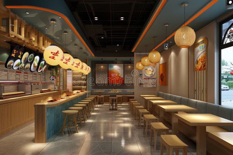 Quick Service Restaurant Interior . Ai Generated Stock Image - Image of ...