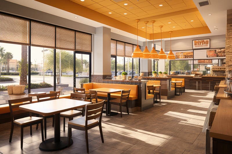 Quick Service Restaurant Interior . Ai Generated Stock Photo - Image of ...