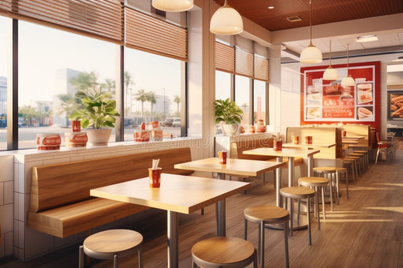 Quick Service Restaurant Interior . Ai Generated Stock Photo - Image of ...