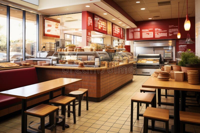 Quick Service Restaurant Interior . Ai Generated Stock Image - Image of ...