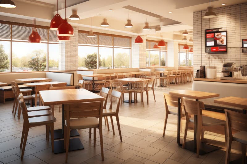 Quick Service Restaurant Interior . Ai Generated Stock Photo - Image of ...