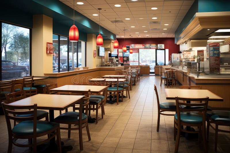 Quick Service Restaurant Interior . Ai Generated Stock Photo - Image of ...