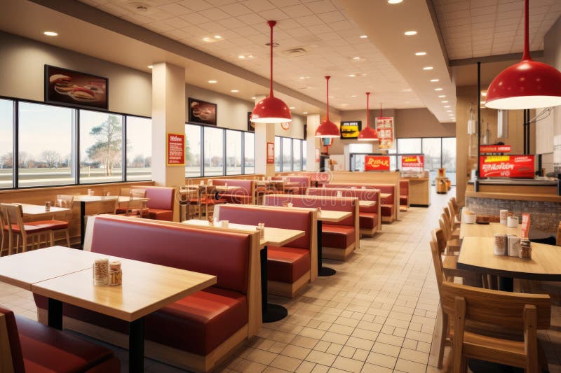 Quick Service Restaurant Interior . Ai Generated Stock Photo - Image of ...