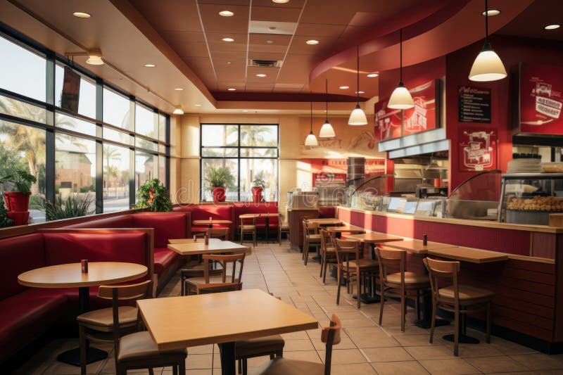 Quick Service Restaurant Interior . Ai Generated Stock Photo - Image of ...