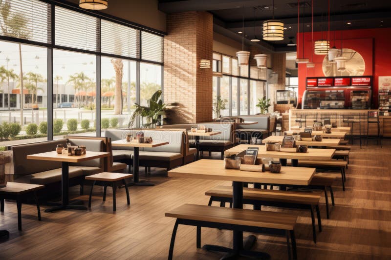 Quick Service Restaurant Interior . Ai Generated Stock Photo - Image of ...