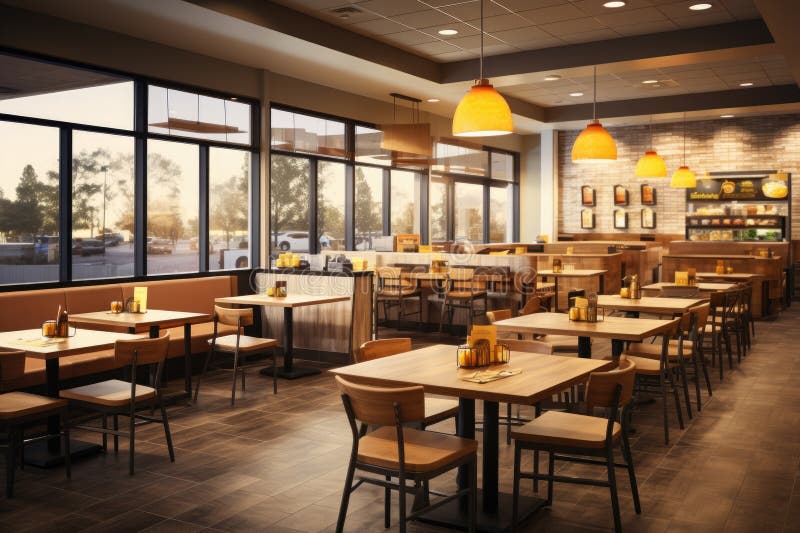Quick Service Restaurant Interior . Ai Generated Stock Image - Image of ...