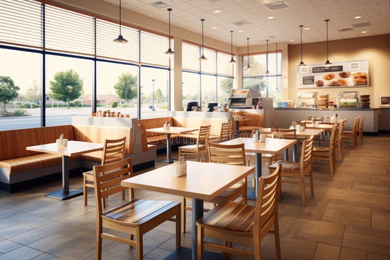 Quick Service Restaurant Interior . Ai Generated Stock Image - Image of ...