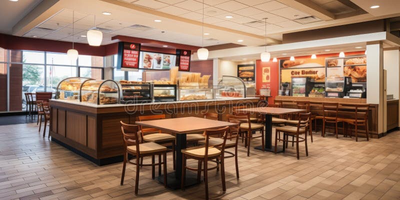 Quick Service Restaurant Interior . Ai Generated Stock Photo - Image of ...
