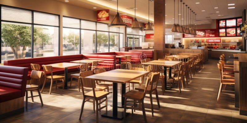 Quick Service Restaurant Interior . Ai Generated Stock Photo - Image of ...