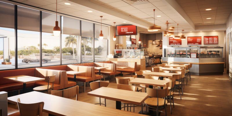 Quick Service Restaurant Interior . Ai Generated Stock Image - Image of ...