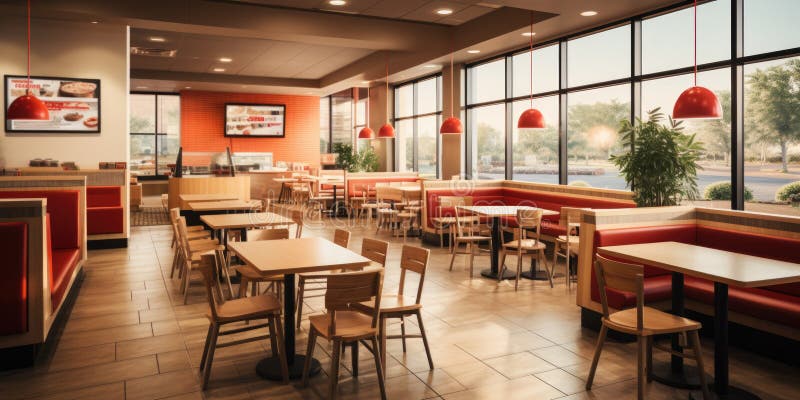 Quick Service Restaurant Interior . Ai Generated Stock Photo - Image of ...