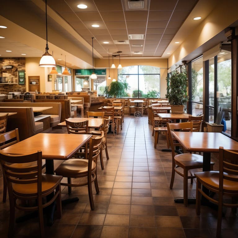 Quick Service Restaurant Interior . Ai Generated Stock Image - Image of ...
