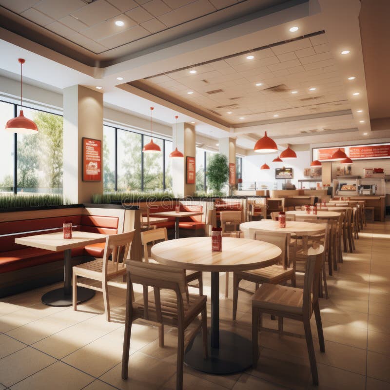 Quick Service Restaurant Interior . Ai Generated Stock Photo - Image of ...