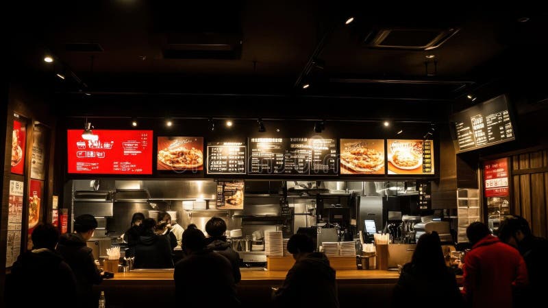 Quick Service Restaurant Menu Stock Illustration - Illustration of ...